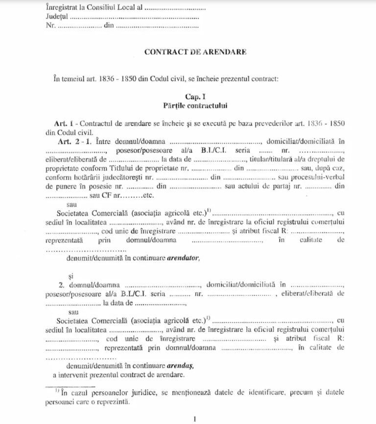 Model Contract Arendare. Ce presupune și unde se înregistrează contractul de arendă - Agromedia